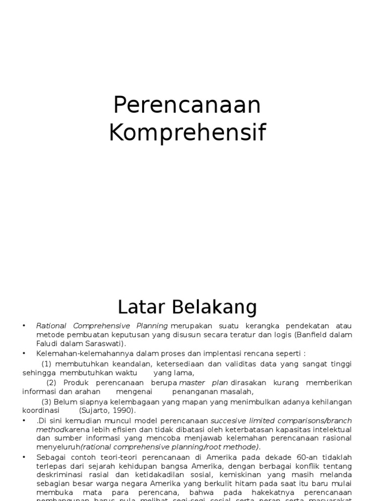 Perencanaan Komprehensif | PDF