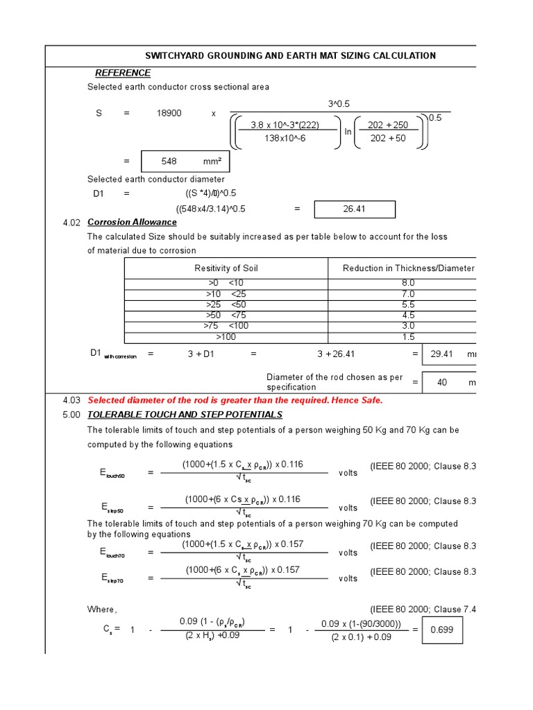 33KV Earthmat 1design | Download Free PDF | Electrical Substation ...