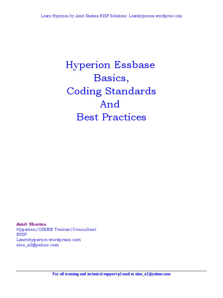 Essbase Coding Standards Pdf Databases Computer Programming
