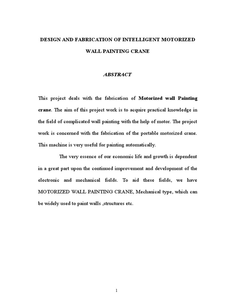 Wall Painting Report | PDF | Belt (Mechanical) | Electric Motor