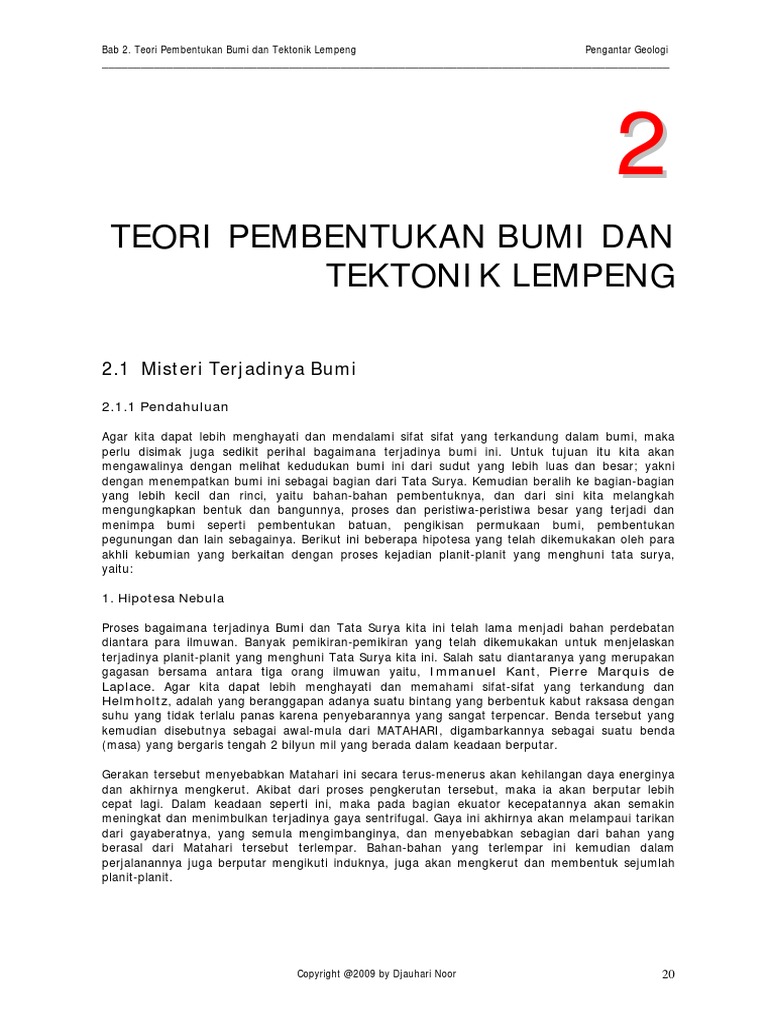 Bab-2 Teori Pembentukan Bumi PDF | PDF