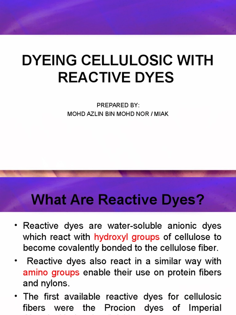 10-Dyeing Cellulosic With Reactive Dyes | PDF