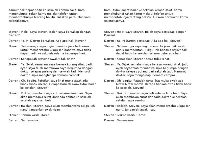 Karangan Jenis Dialog | PDF