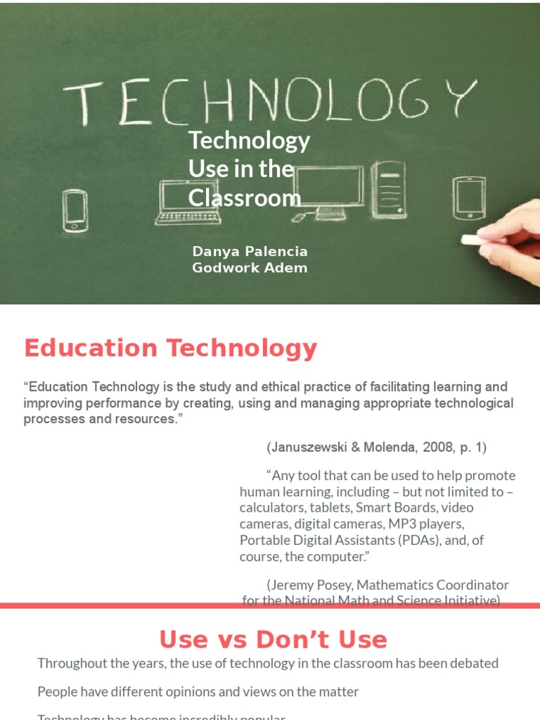 Technology Use in The Classroom | PDF | Educational Technology ...