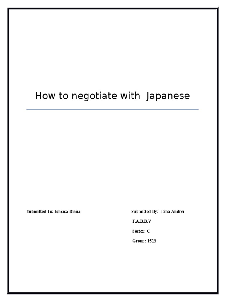 How To Negotiate With Japanese | PDF | Bargaining | Negotiation