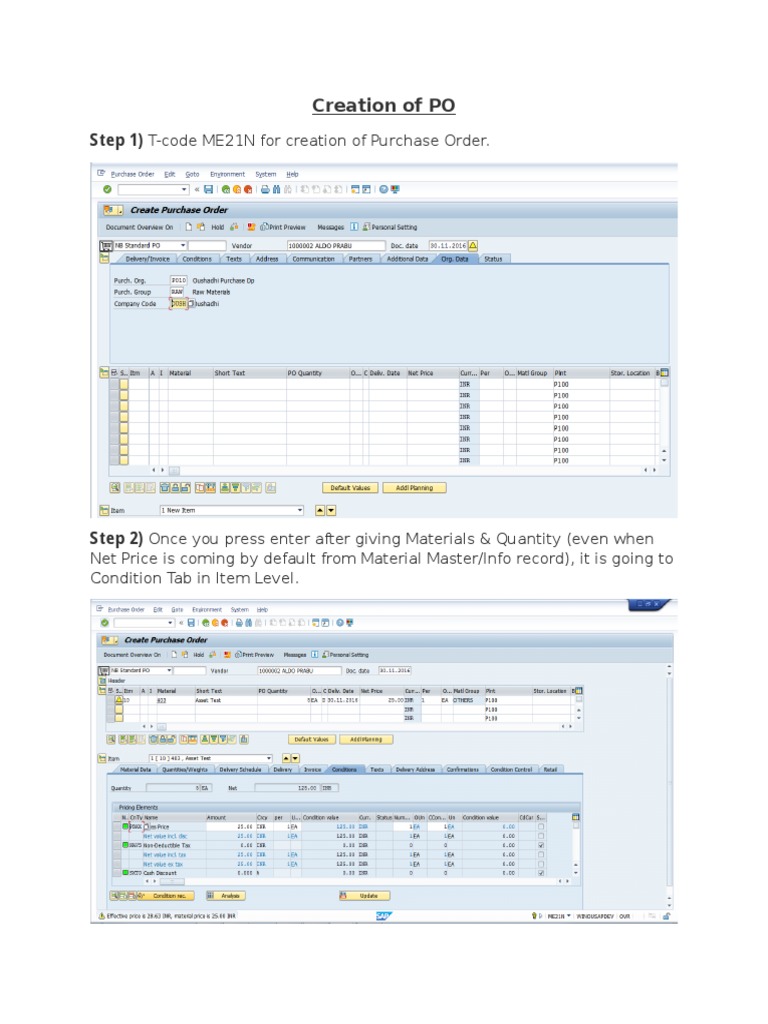 Creation of PO | PDF