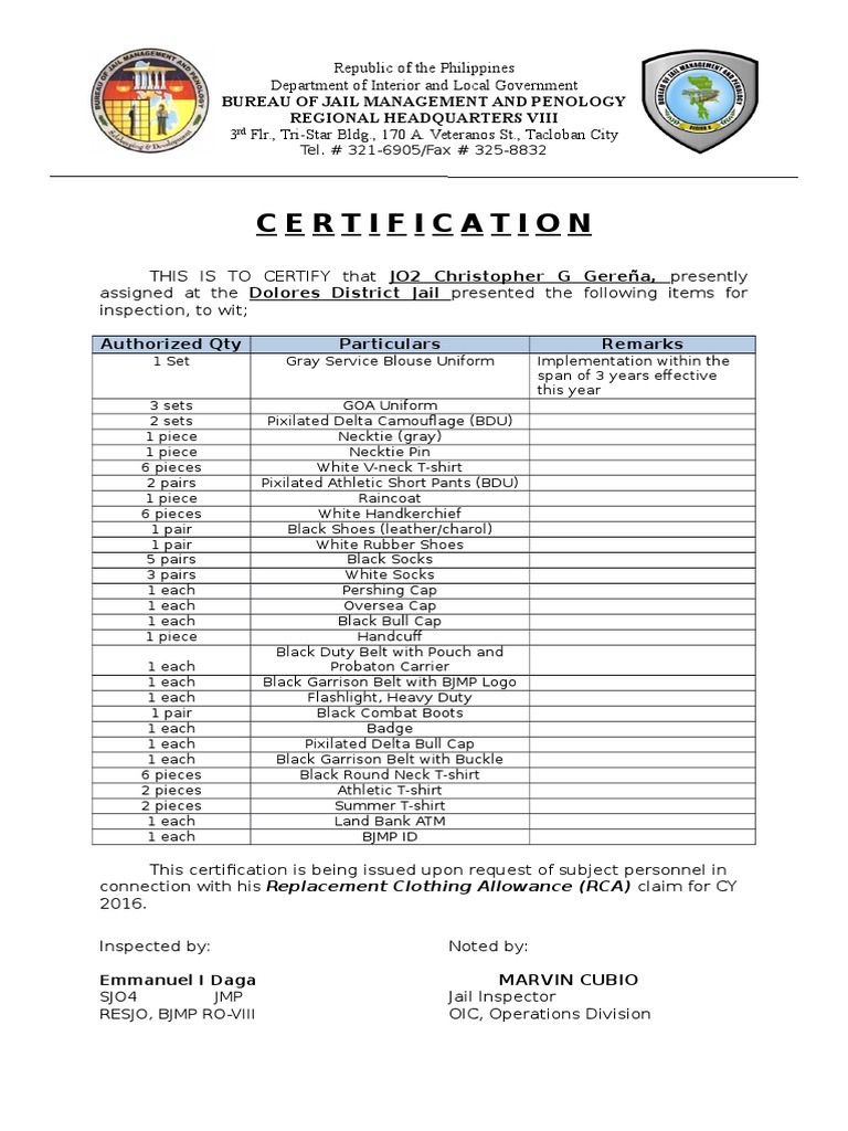 RCA Checklist For Male (NEW) Docx | PDF | Shoe | Softlines (Retail)