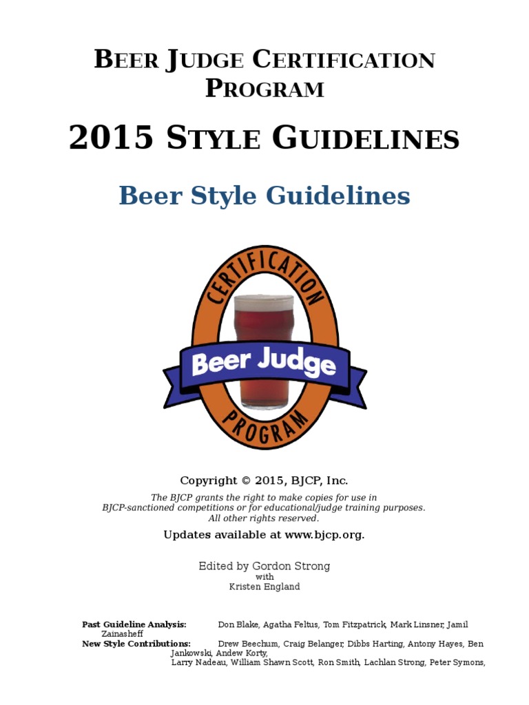 2015 Guidelines Beer | PDF | Ale | Beer