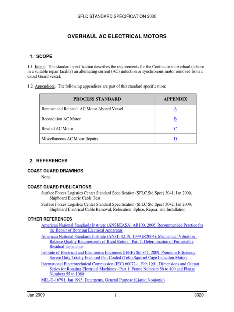 Overhaul Ac Electrical Motors: 1. Scope | Download Free PDF | Engines ...