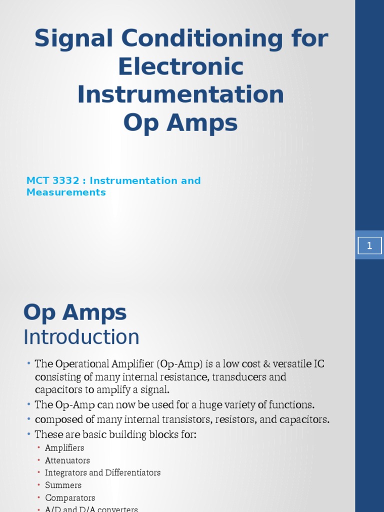 Signal Conditioning Op-Amps | PDF | Operational Amplifier | Amplifier