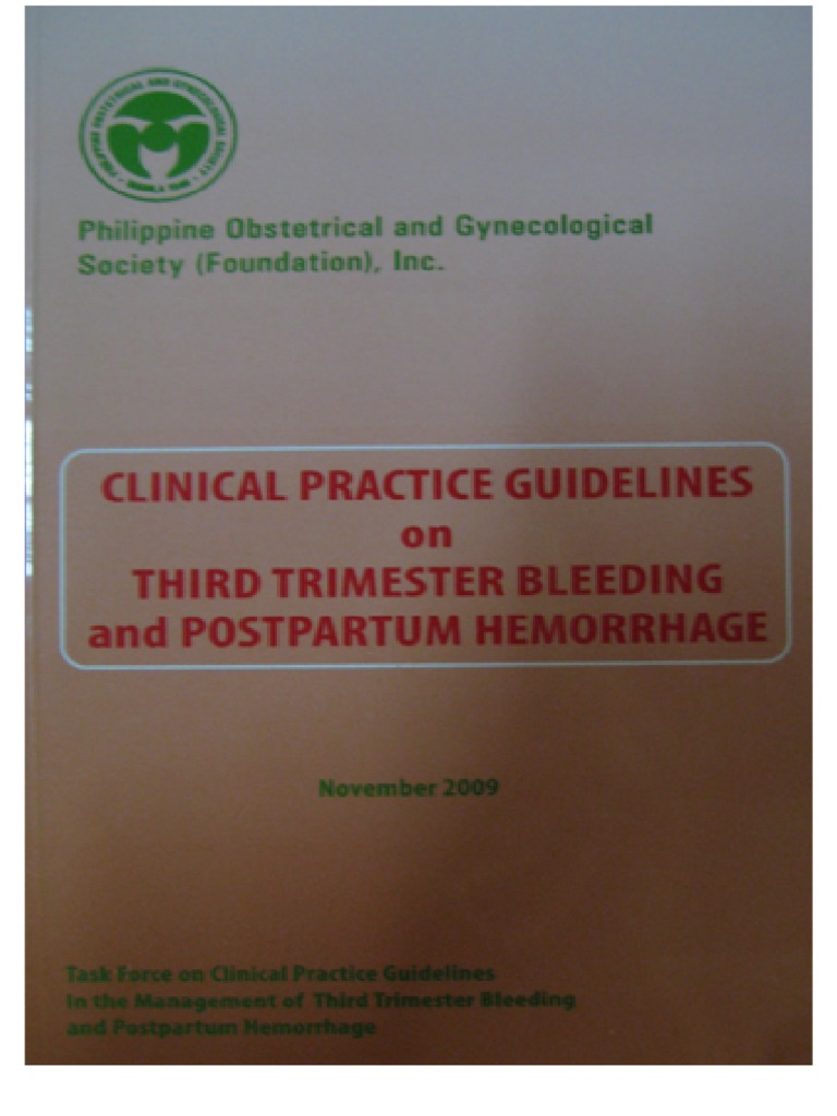 CPG-3rd Trimester Bleeding and Postpartum Hemorrage 2009 | PDF ...