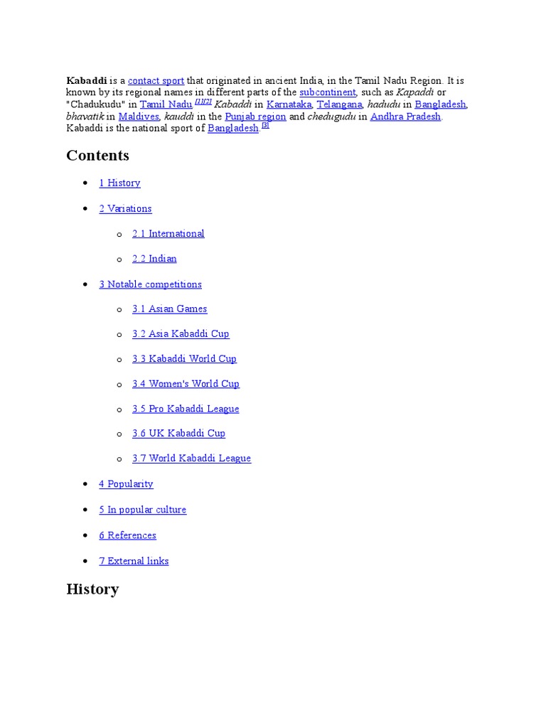 Kabaddi: Ancient Indian Sport Guide | PDF | Sports & Recreation