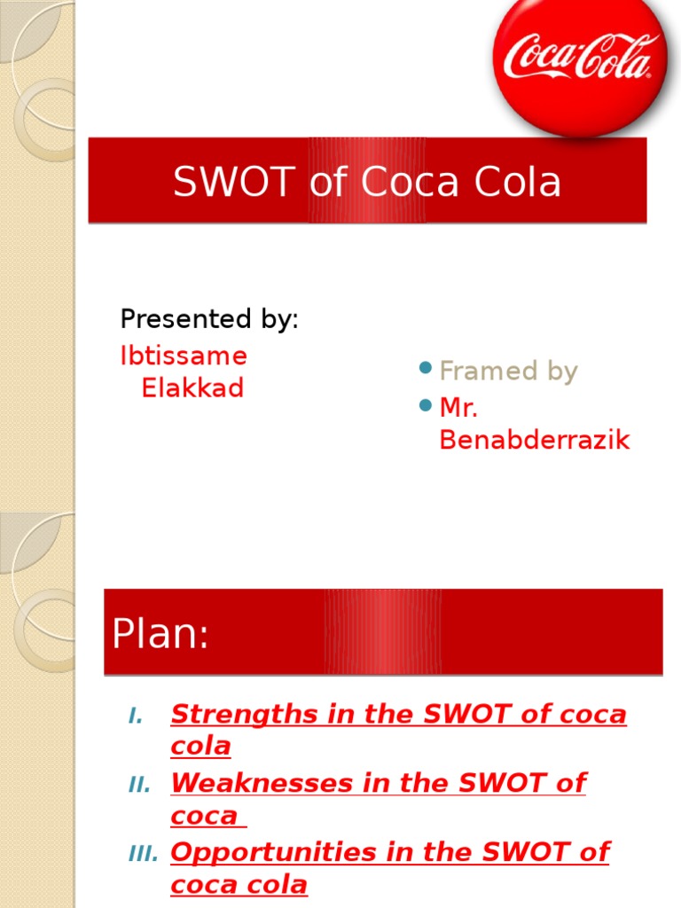 SWOT of Coca Cola | Coca Cola | Soft Drink