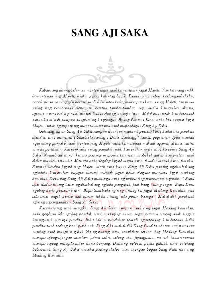 Sang Aji Saka | PDF