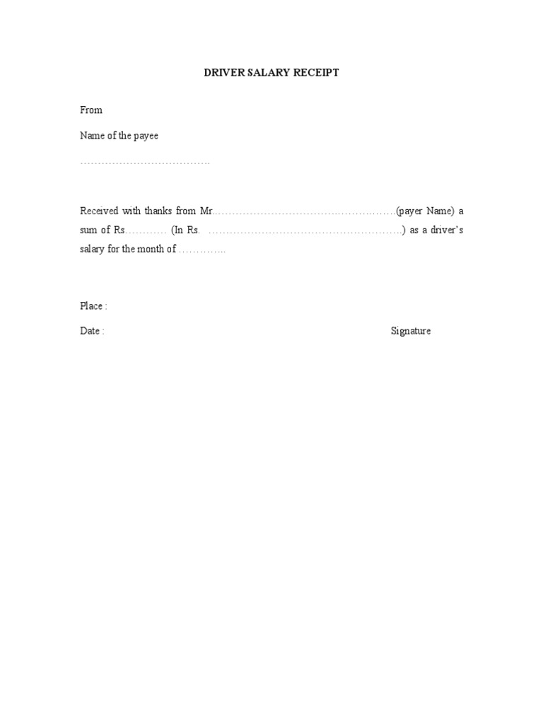 Driver Allowance Receipt | PDF