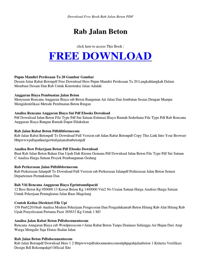 Rab Jalan Beton | PDF