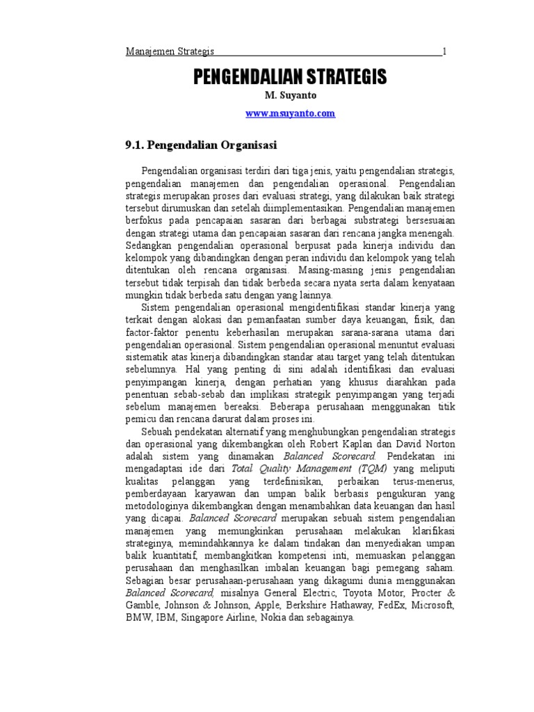 Pengendalian Strategi | PDF