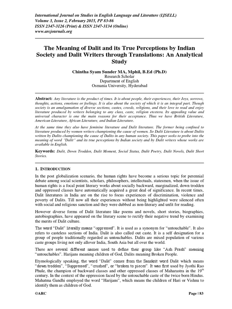 Dalit Meaning and Its Study | Dalit | Poetry | Free 30-day Trial | Scribd