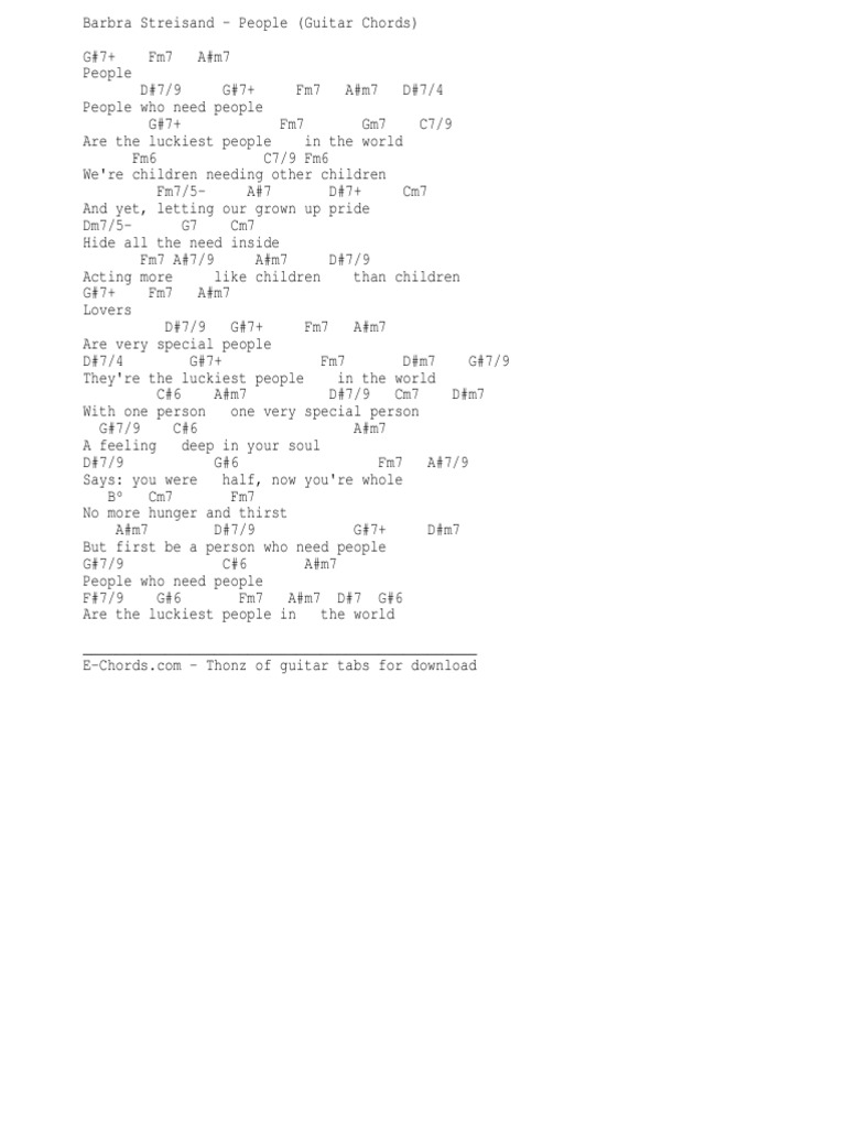 Barbra Streisand - People Chords | PDF