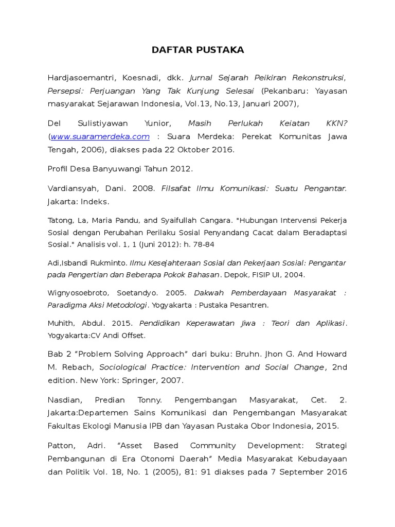 Daftar Pustaka Draft Buku KKN | PDF