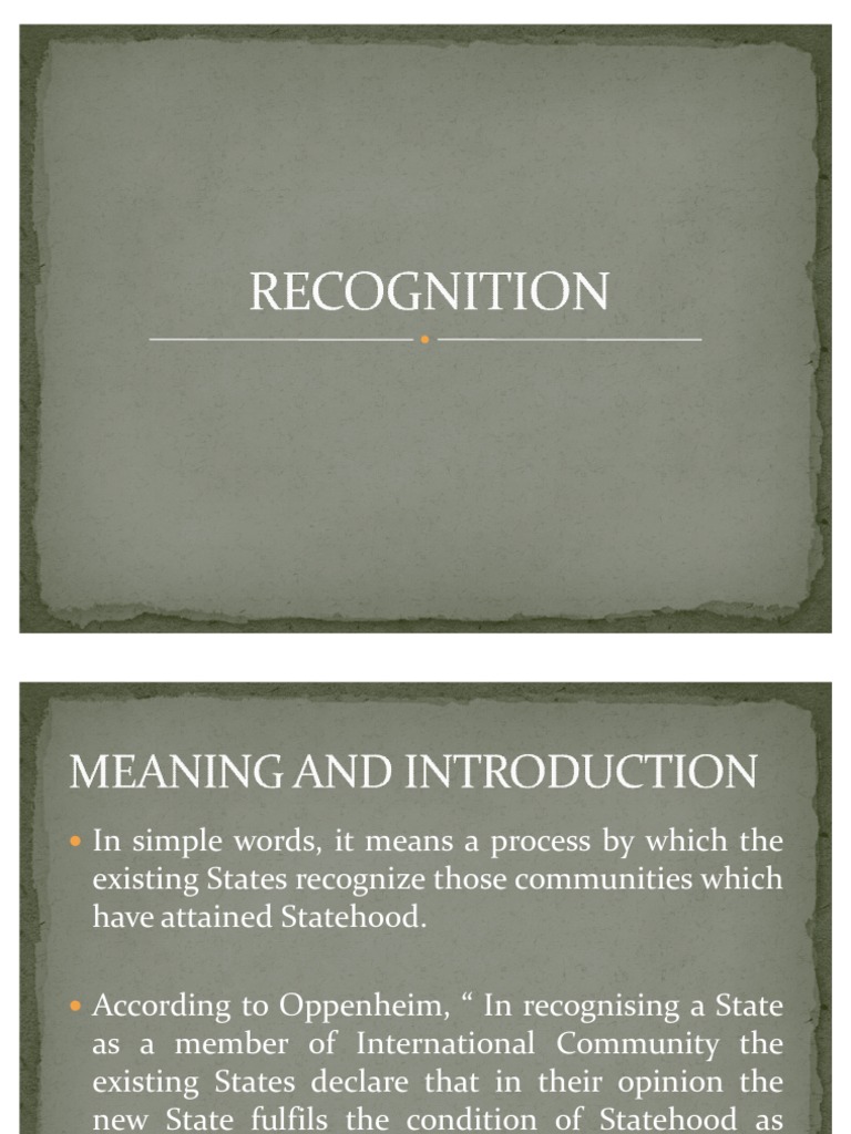 Recognition | PDF | Sovereign State | Insurgency
