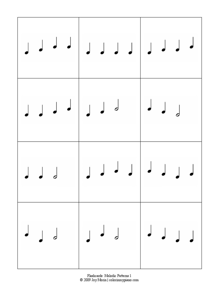 Flashcards Melodic Patterns 1 2 PDF | PDF