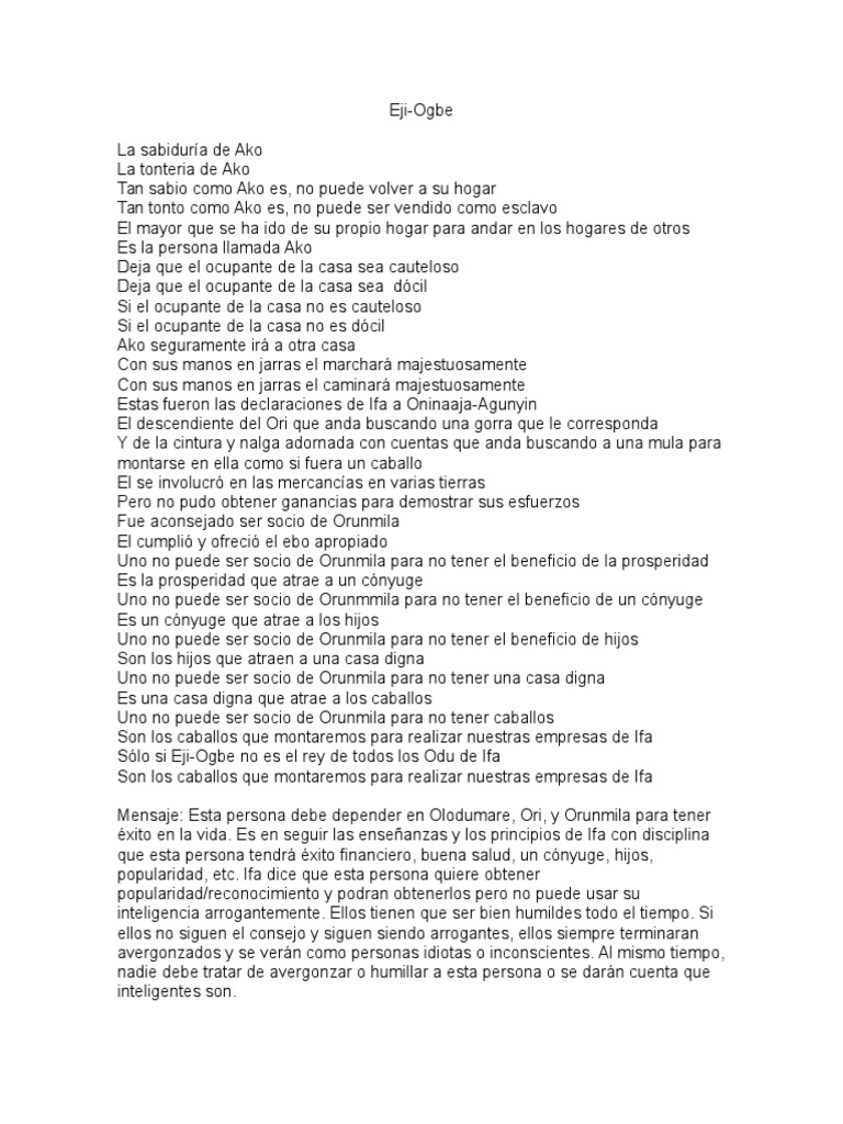 Ejiogbe | PDF | Religión y creencia