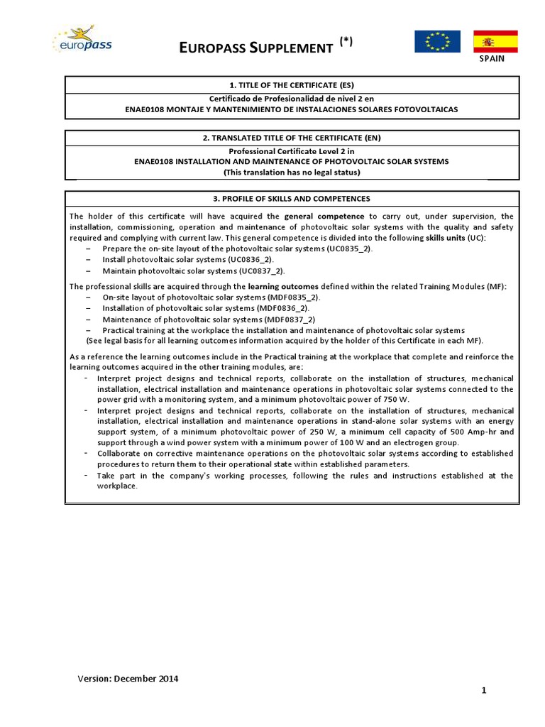 Professional Certificate in Solar Systems | PDF | Academic Certificate ...
