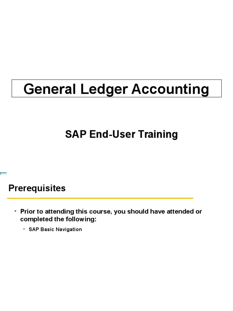 SAP FICO General Ledger Enduser Training HTTP Sapdocs Info | PDF