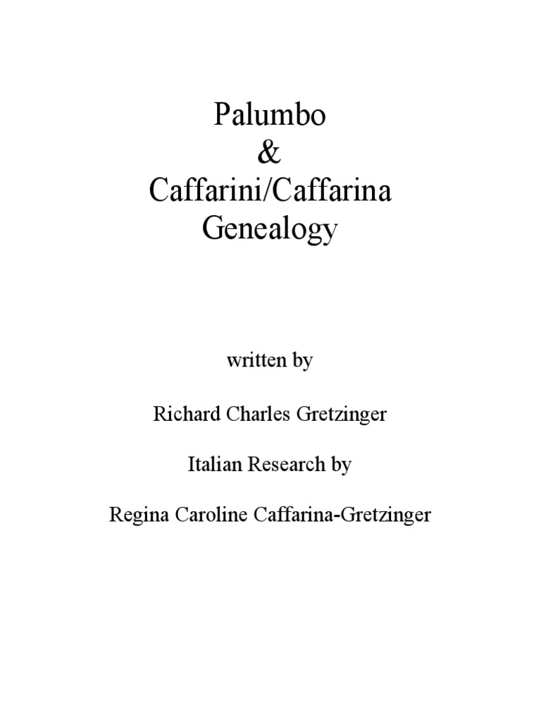 Palumbo and Caffarina Genealogy | PDF | Burial