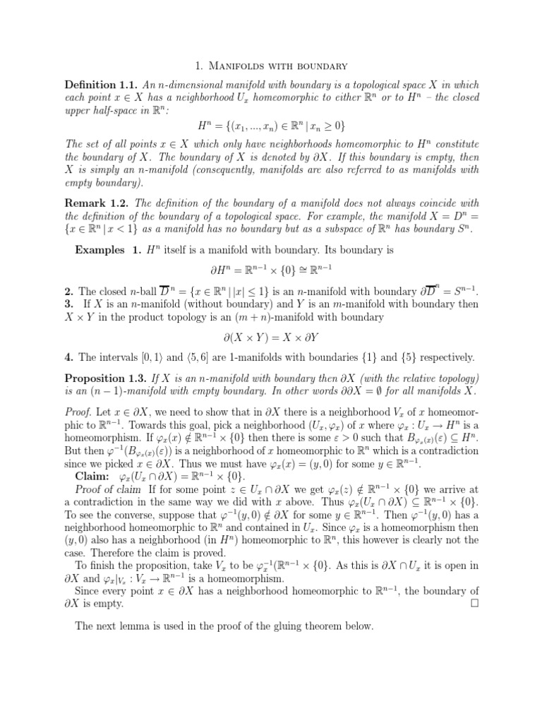 Manifolds With Boundary | PDF | Manifold | Algebra