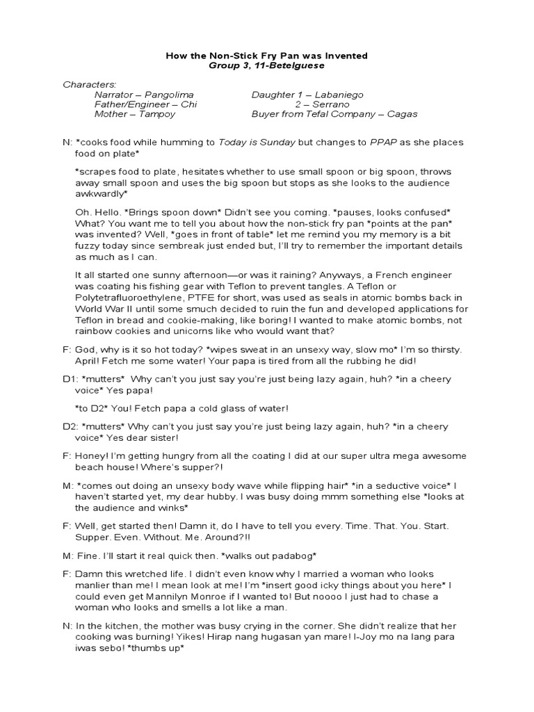 Chemistry - Skit Script | PDF