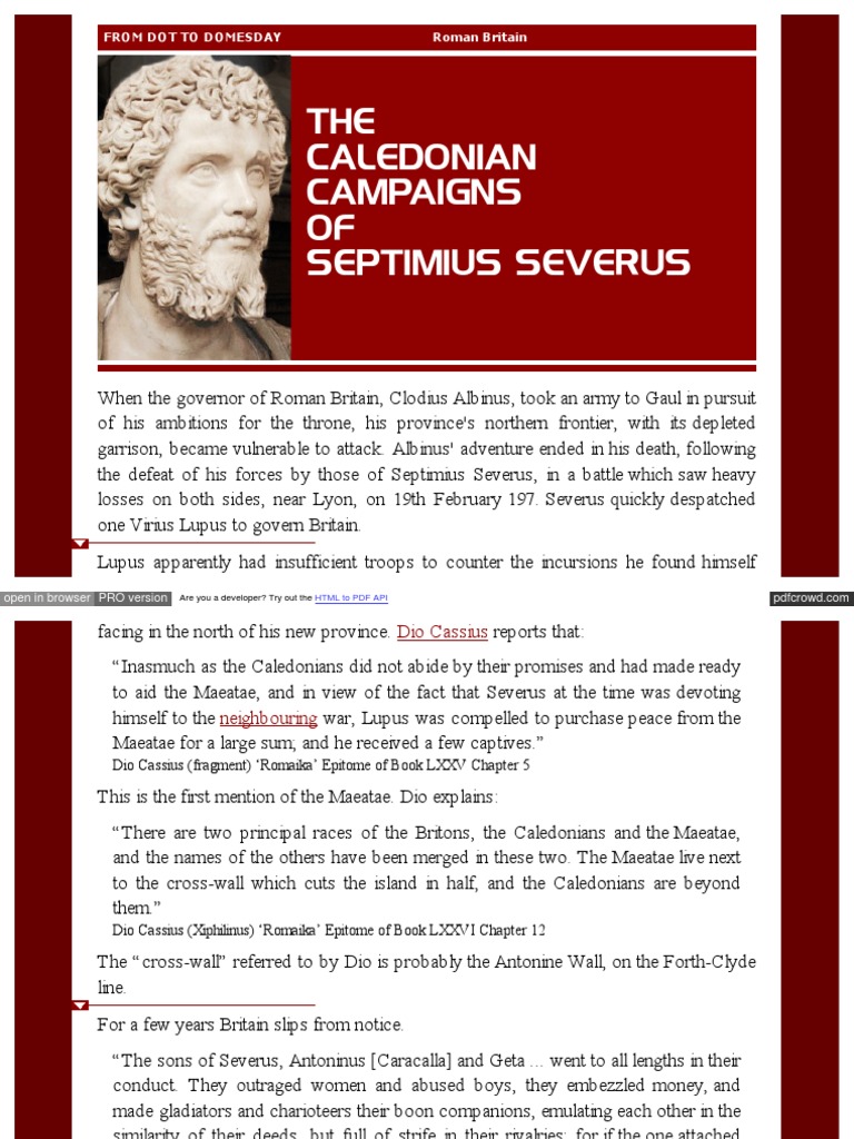 Septimius Severus in Caledonia | PDF | Roman Britain | Ancient Rome