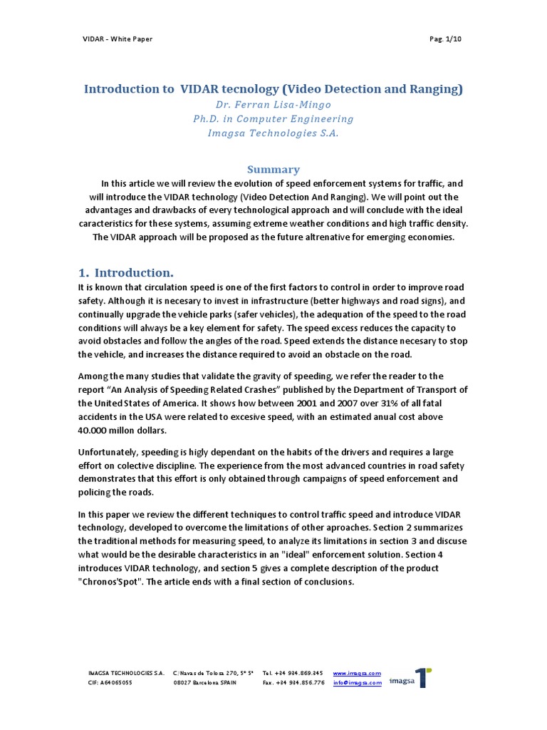 Intro To VIDAR Technology | PDF | Stereoscopy | Radar