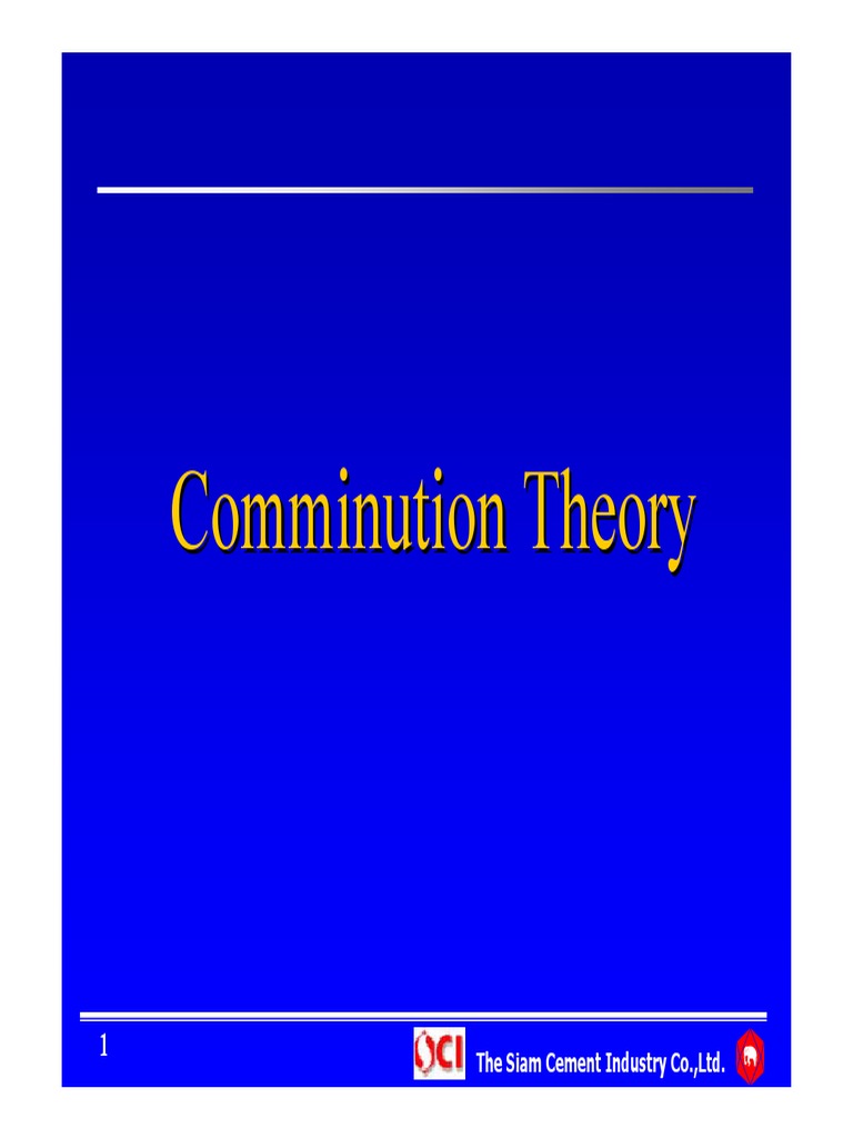 02 Comminution Theory | PDF | Mill (Grinding) | Yield (Engineering)