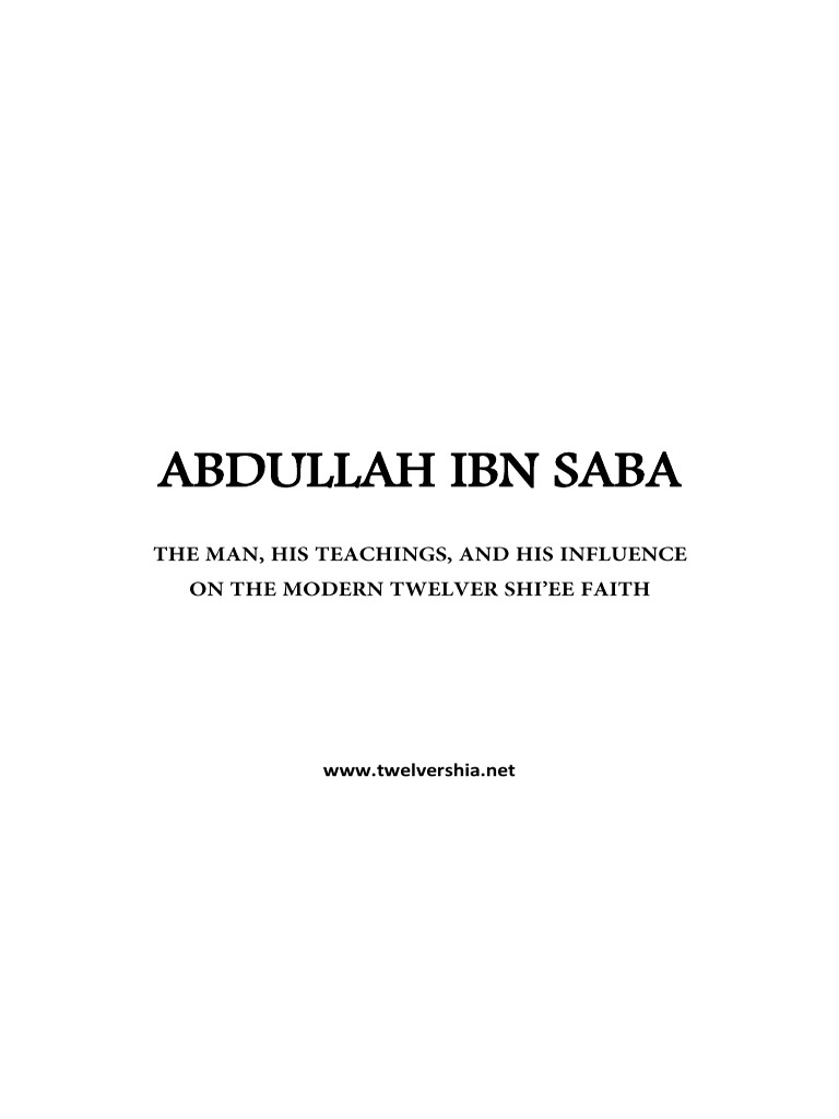 Abdullah Bin Saba | PDF | Ali | Shia Islam