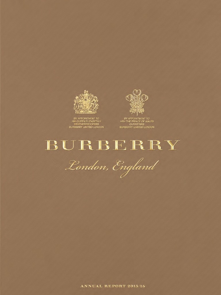 Burberry Annual Report 2015-16 | PDF | Retail | Brand