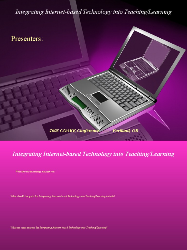 Integrating Internet-Based-Technology Into Teaching and Learning | PDF ...