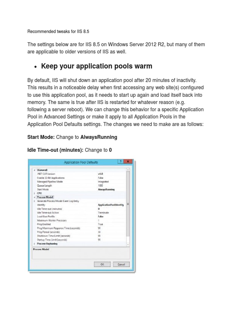 IIS 8.5 Application Pool Best Practices | PDF | Internet Information ...