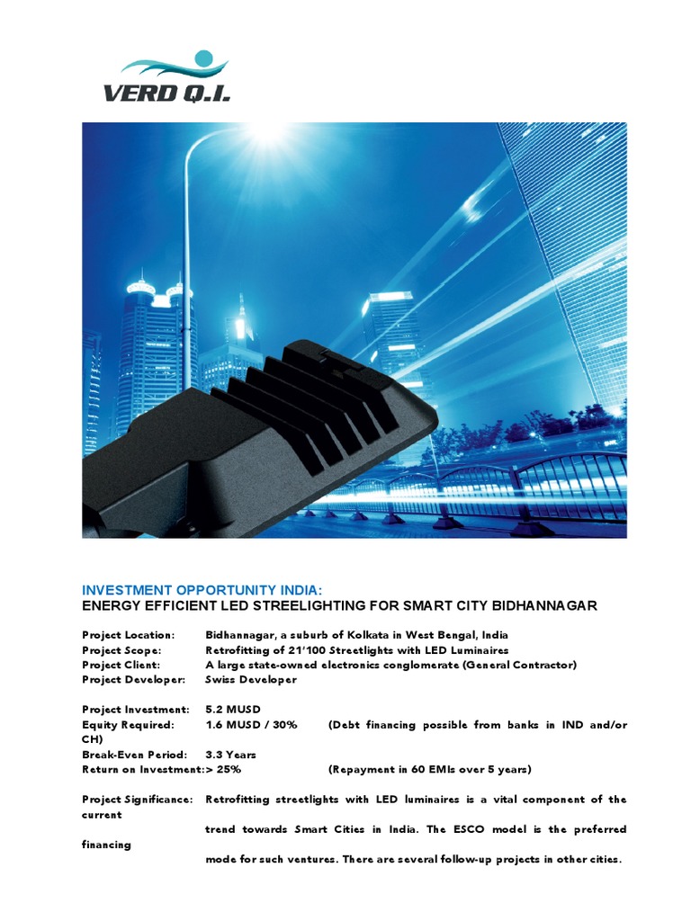 VERD Q.I.investment Opportunity LED StreetLighting Bidhannagar V2 | PDF ...