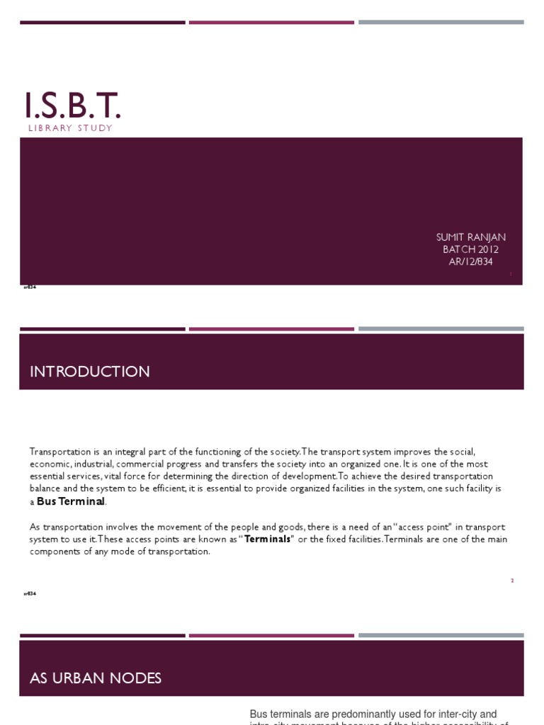 ISBT Library Study - Planning and Design of Bus Terminals | PDF | Bus ...