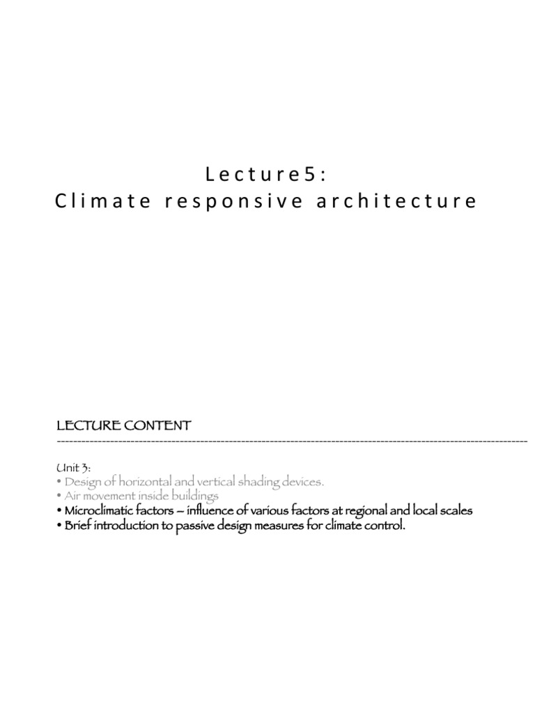 Climate Responsive Architecture | PDF | Wound | Hvac