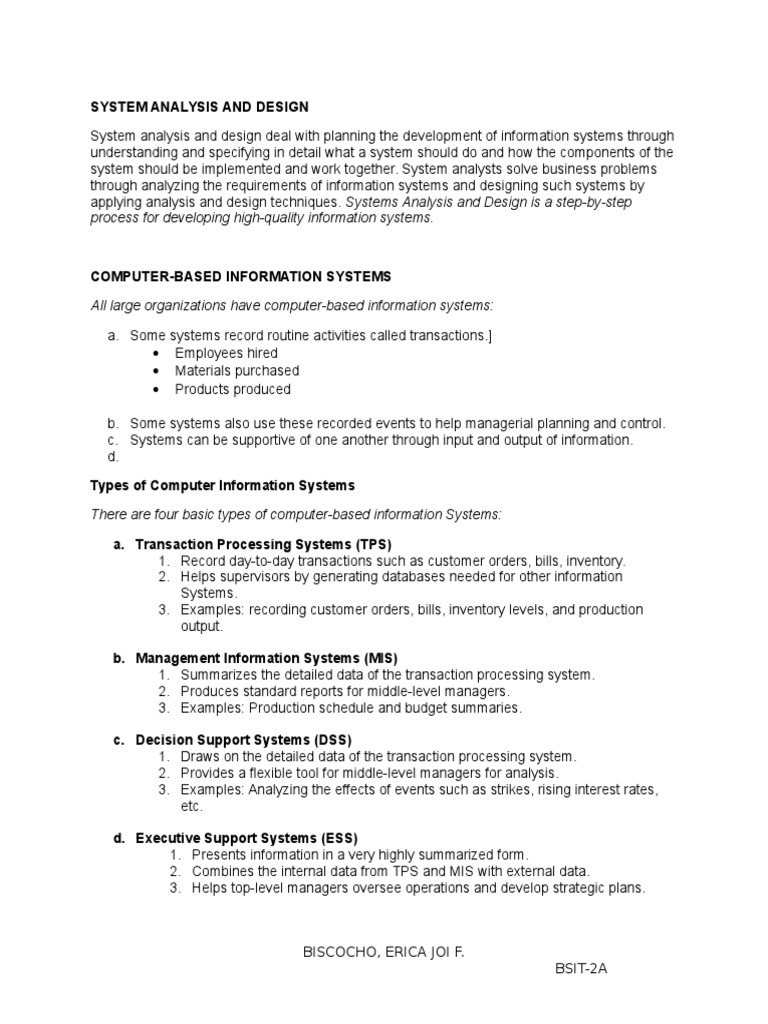 System Analysis and Design | PDF