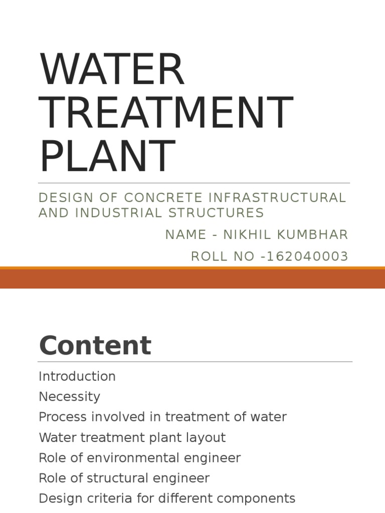 Water Treatment Plant Design Overview | PDF | Water Purification ...
