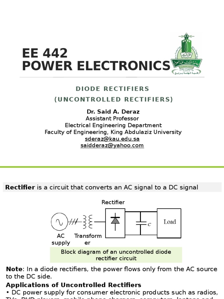 L3-Uncontrolled Rectifiers | PDF | Rectifier | Power Electronics