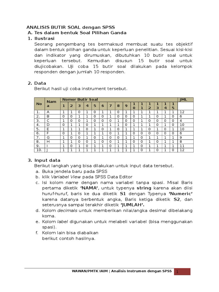 Analisis Butir Soal Dengan Spss | PDF | Karier & Perkembangan | Teknologi & Rekayasa