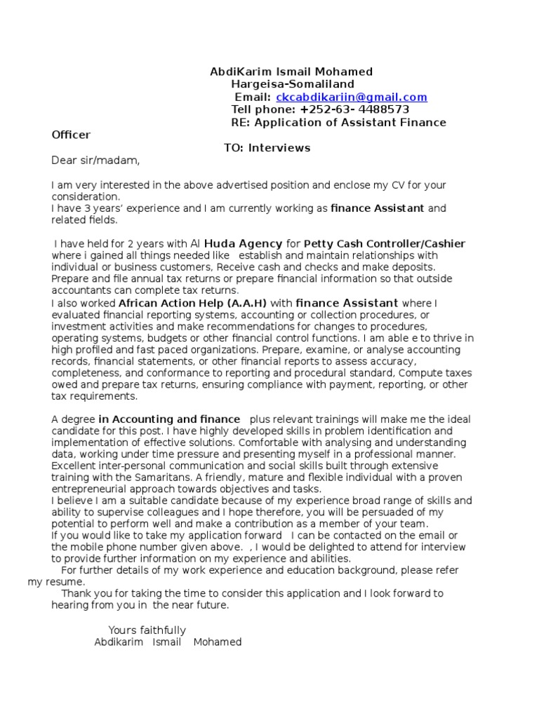 Assistant Finance Officer | PDF | Accounting | Financial Statement