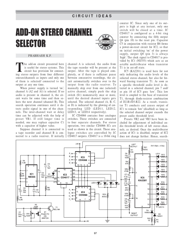 Add On Stereo Channel Selector | PDF | Electrical Circuits | Electronics