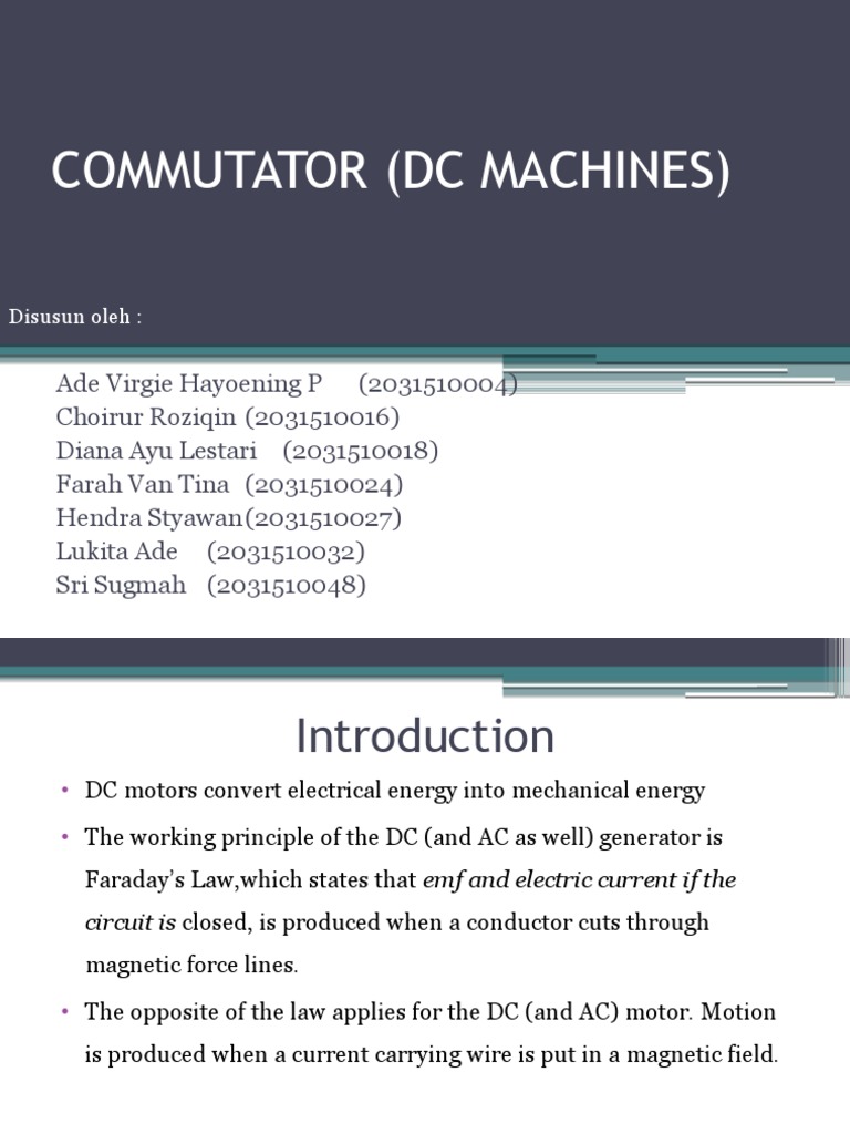 Commutator (DC Machines) 1 | PDF | Inductor | Electric Motor