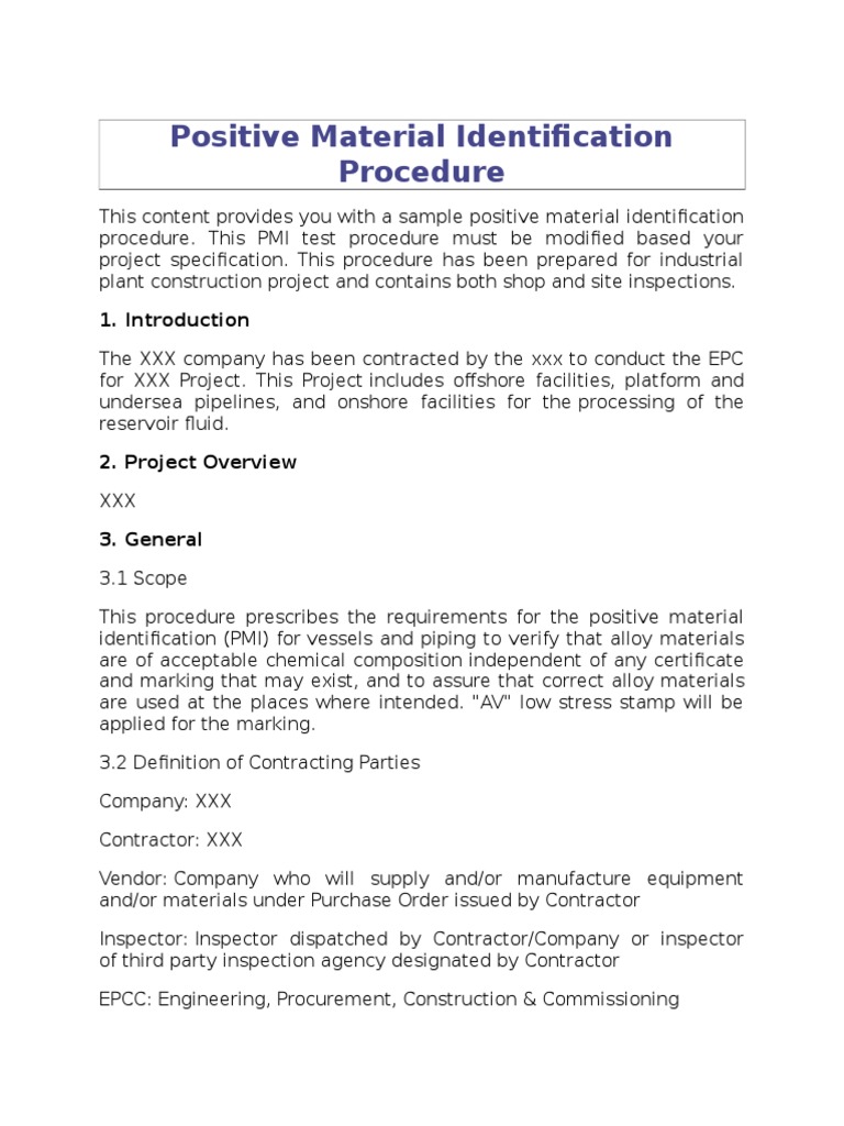 Positive Material Identification | PDF